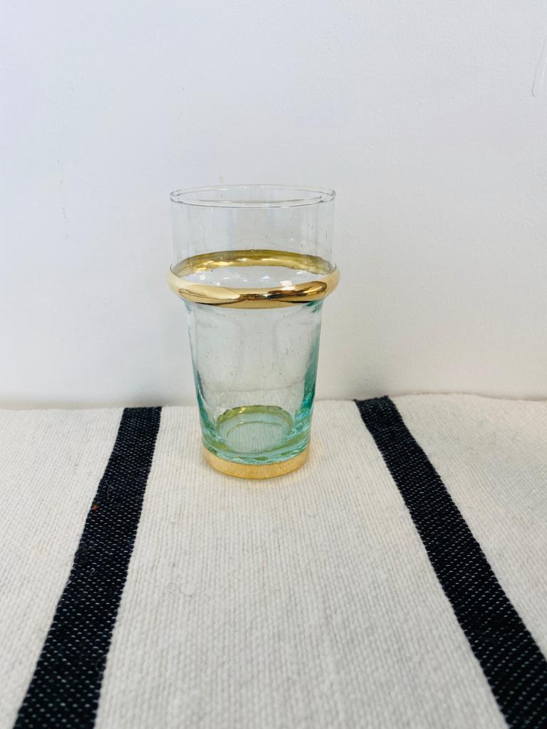 Traditional Beldi Glass | Gold | Moroccan Handmade Glass | Set of 6 | L ...