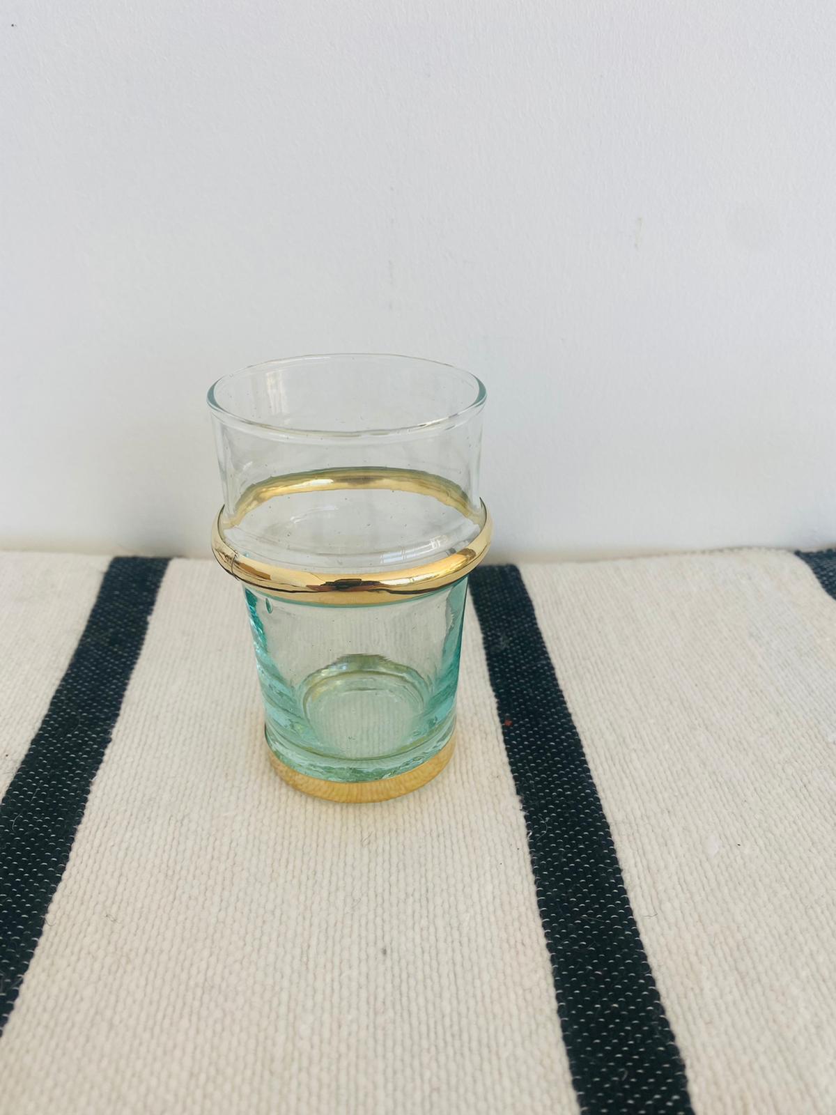 Traditional Beldi Glass | Gold | Moroccan Handmade Glass | Set of 6 | M ...