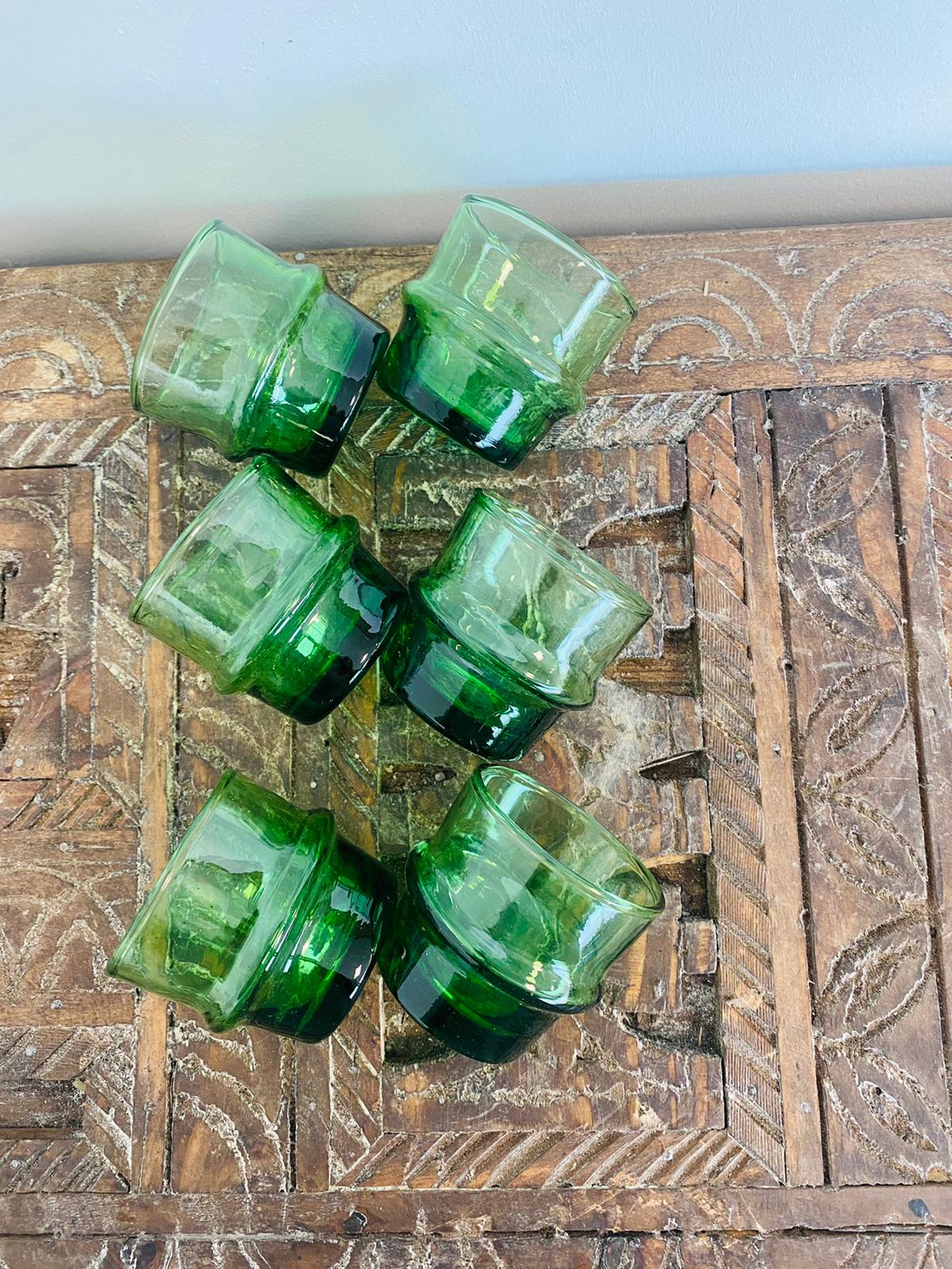 Traditional Beldi Glass | Green | Moroccan Recycled Espresso Glass ...