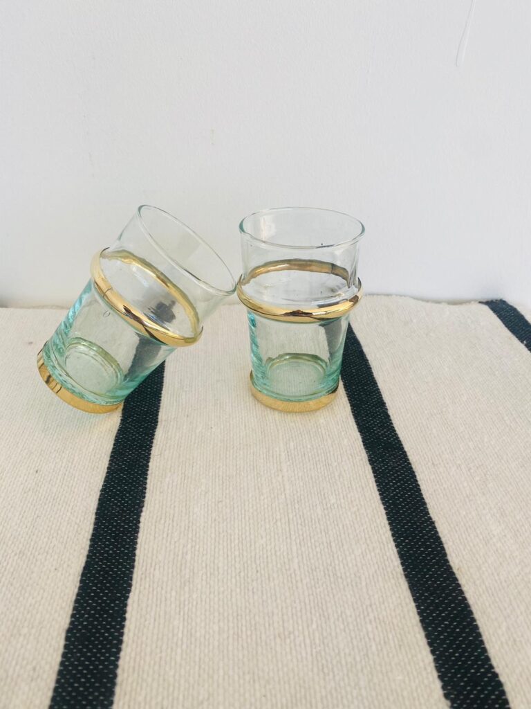 Traditional Beldi Glass | Gold | Moroccan Handmade Glass | Set of 6 | M ...