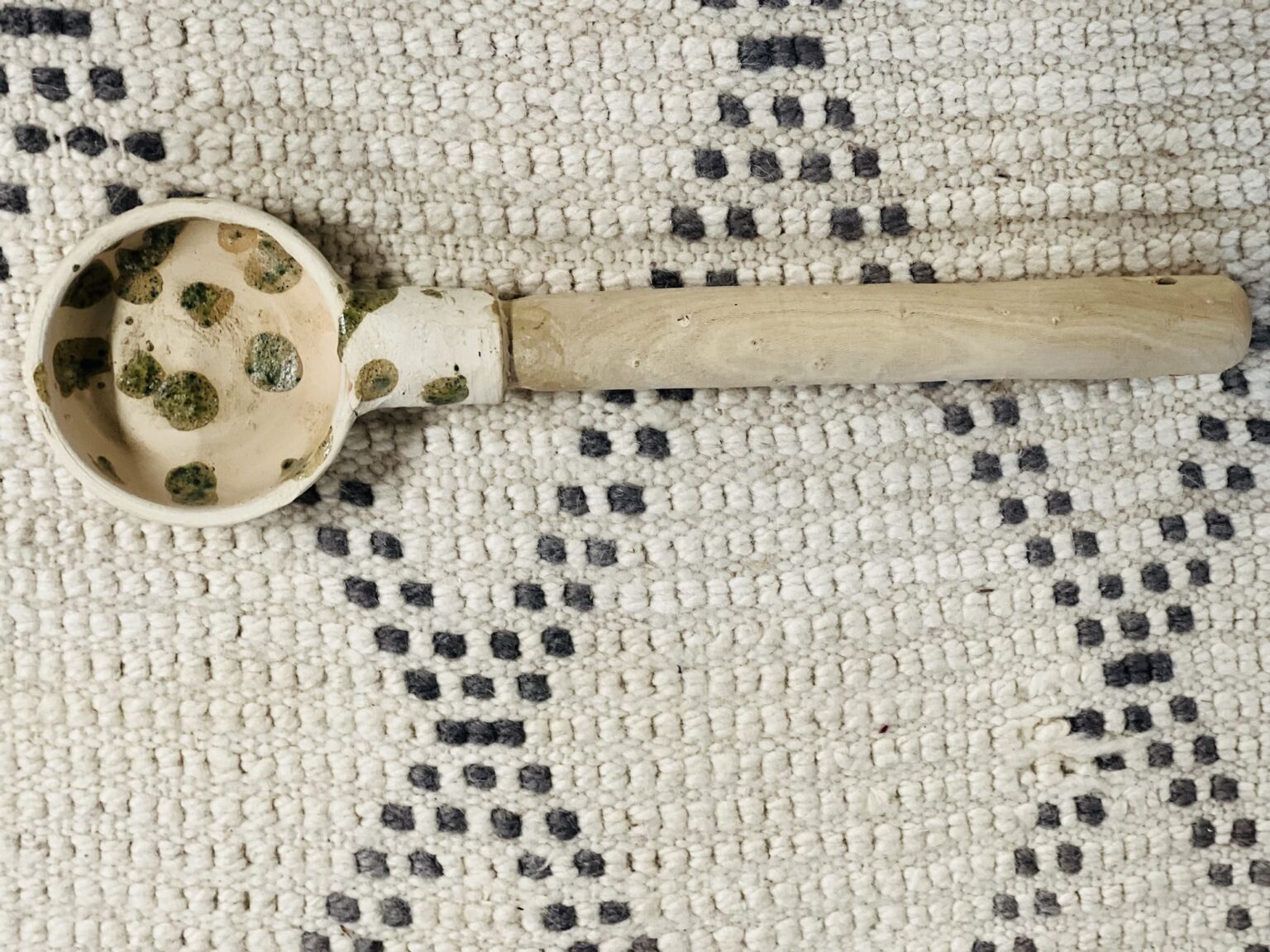 Yellow Spotted Moroccan Tamegroute Serving Spoon | Handmade Spoon ...