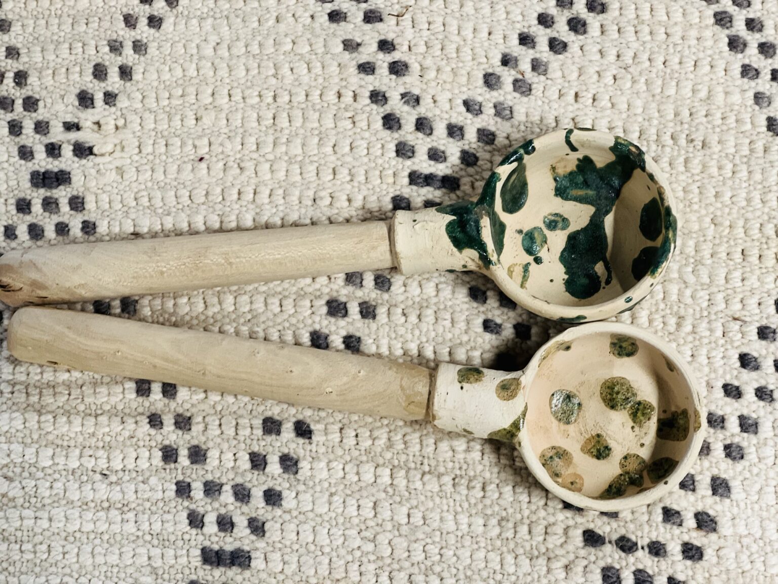 Yellow Spotted Moroccan Tamegroute Serving Spoon | Handmade Spoon ...